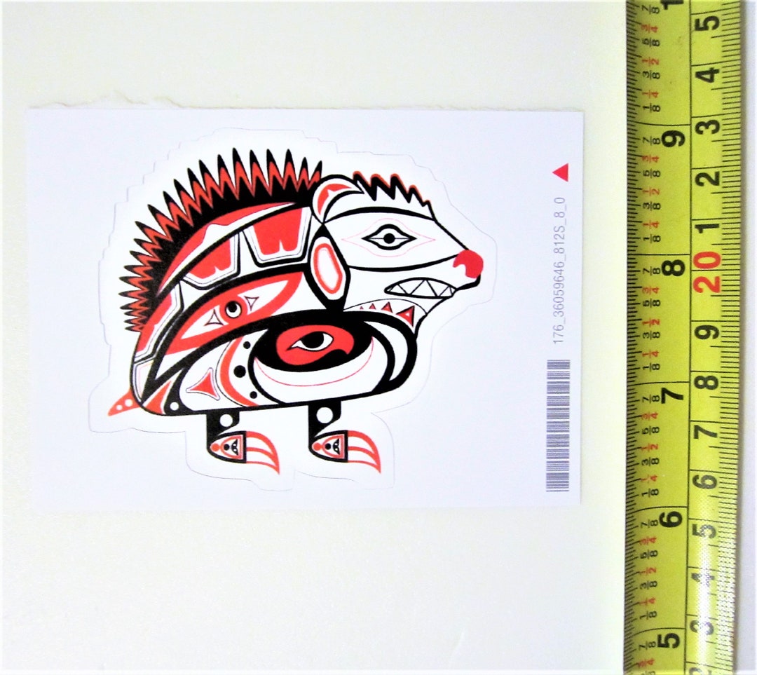 First Nations 'haida Hedgehog' Sticker Decal Pacific North West Coast ...