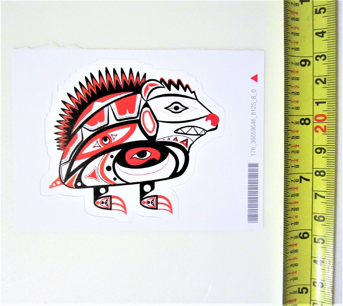 First Nations 'haida Hedgehog' Sticker Decal Pacific - Etsy