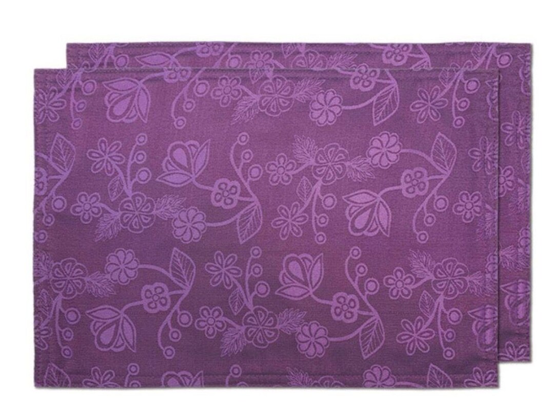 Ojibway First Nation 'flowers' Set of 2 Woven Placemats Eastern ...
