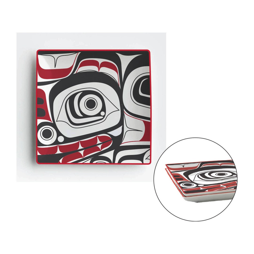Tsimshian First Nation 'matriarch Bear' Ceramic Appetizer Plates Set of ...