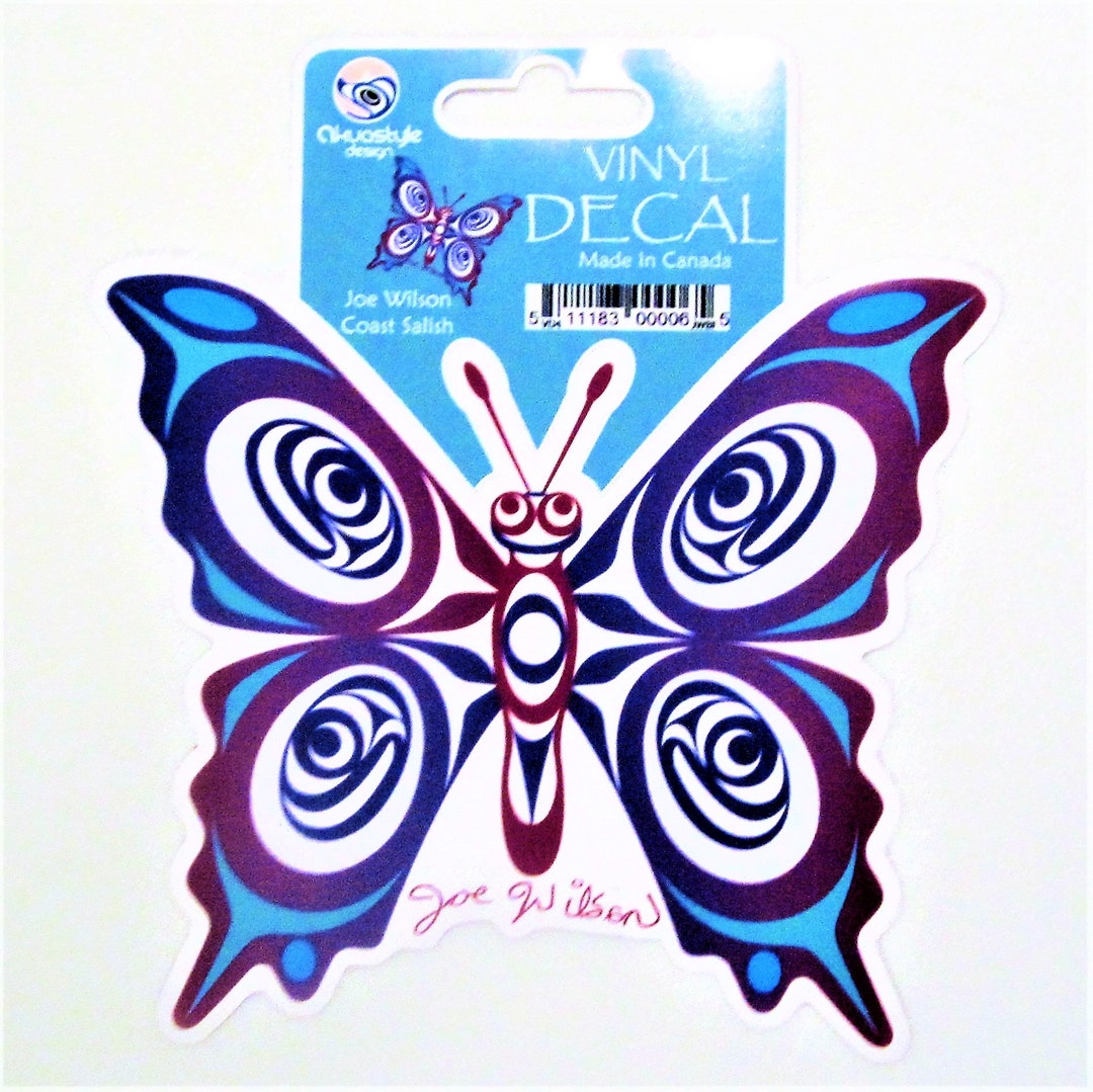 Coast Salish First Nation 'butterfly' Vinyl Decal Sticker Pacific North ...