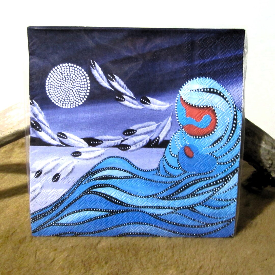 Cree First Nations 'mother & Moon' Paper Napkin Set Sub Arctic Eastern ...