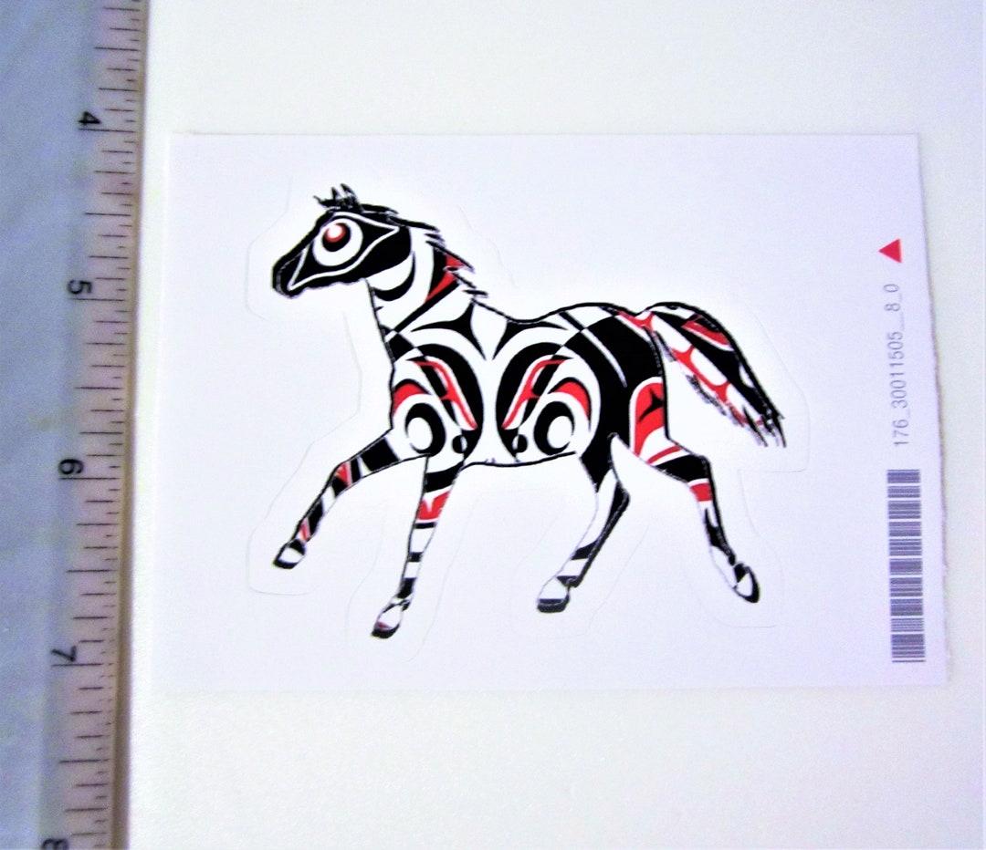 First Nations ''horse'' Sticker Decal Native Westcoast Indigenous Art ...