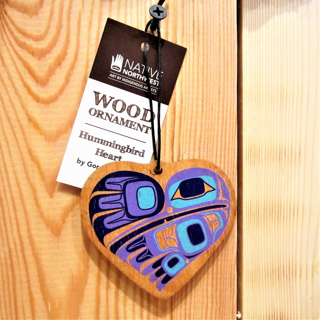 Haida First Nation 'hummingbird Heart' Wood Ornament Pacific North West ...