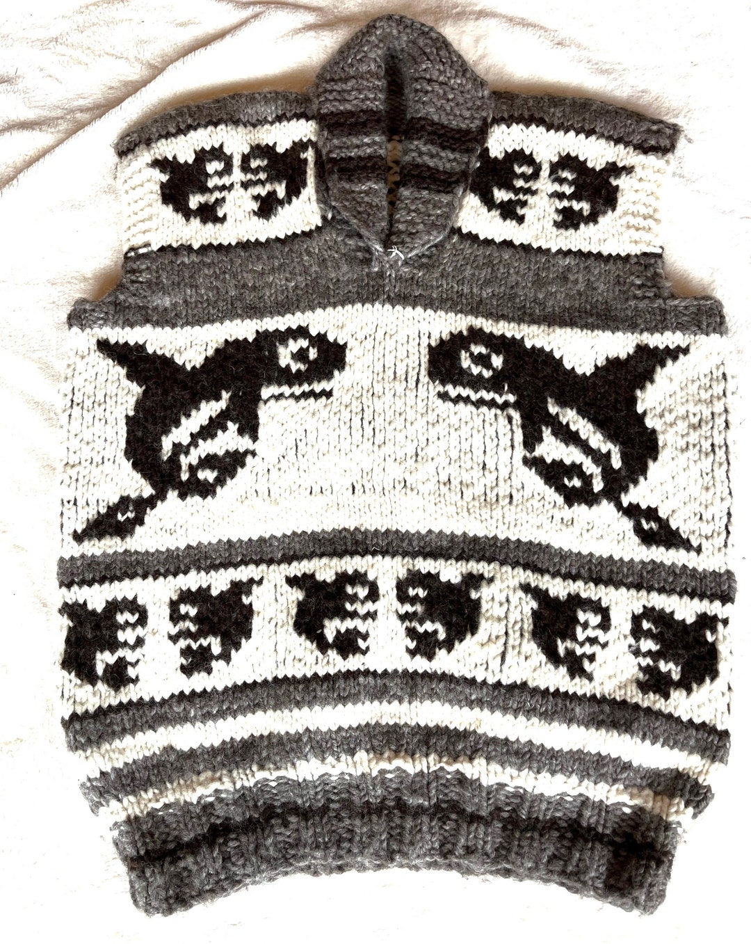 Coast Salish Cowichan First Nation 'whale & Thunderbird' Knit Adult ...