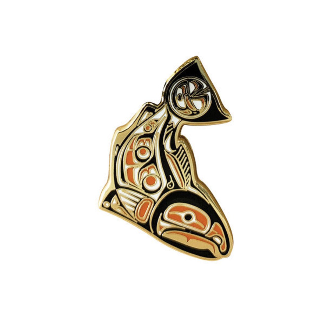 Haisla Heiltsuk First Nations 'sockeye Salmon' Enamel Pin Brooch ...
