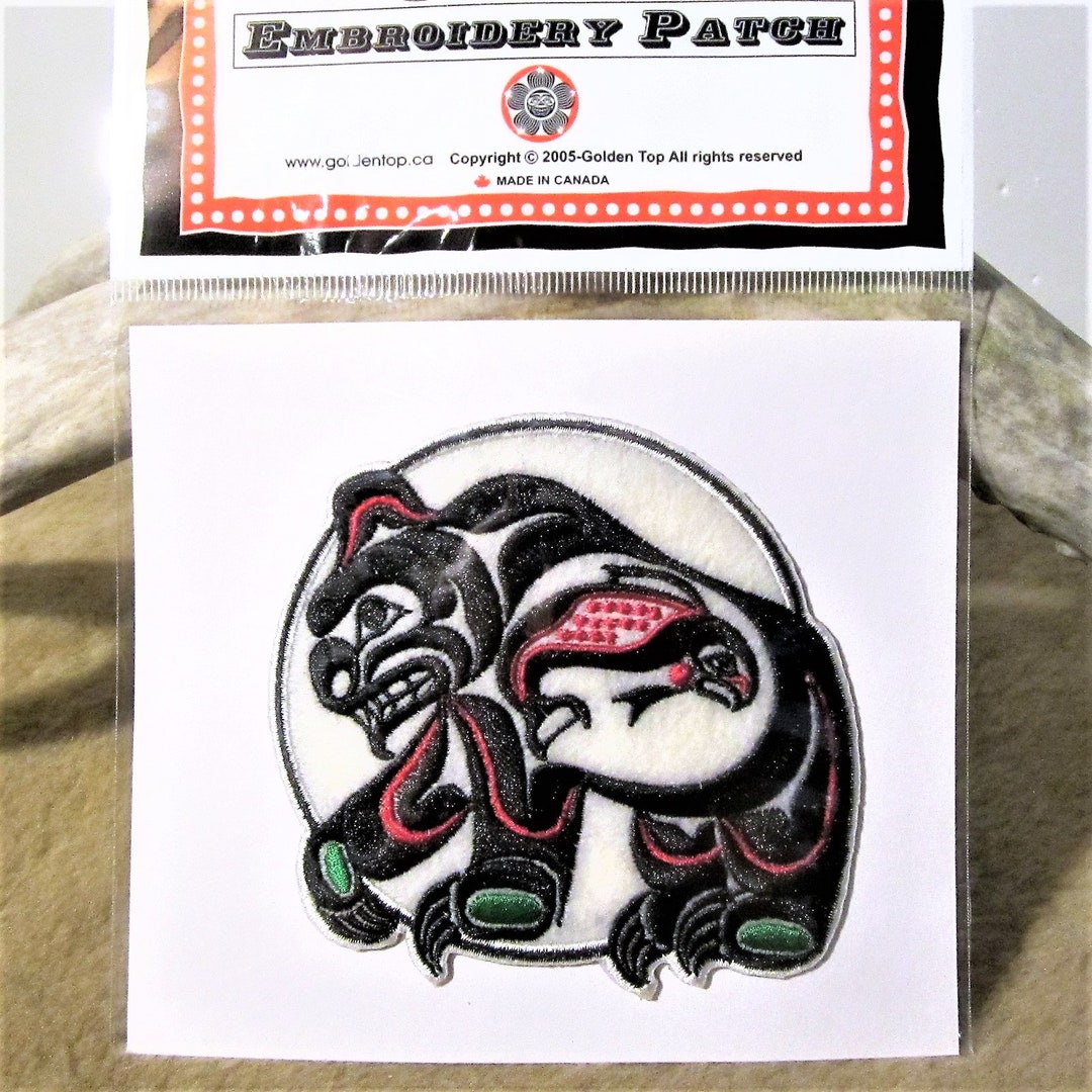 Cree First Nation ''bear'' Embroidered Patch 4'' Sub Arctic Pacific ...