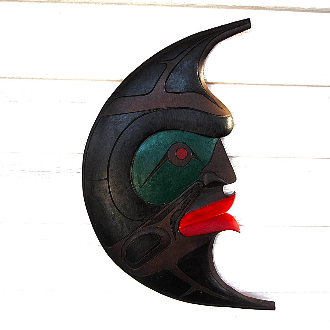 Salish Heiltsuk First Nation 'moon' Carving Pacific North West Coast ...