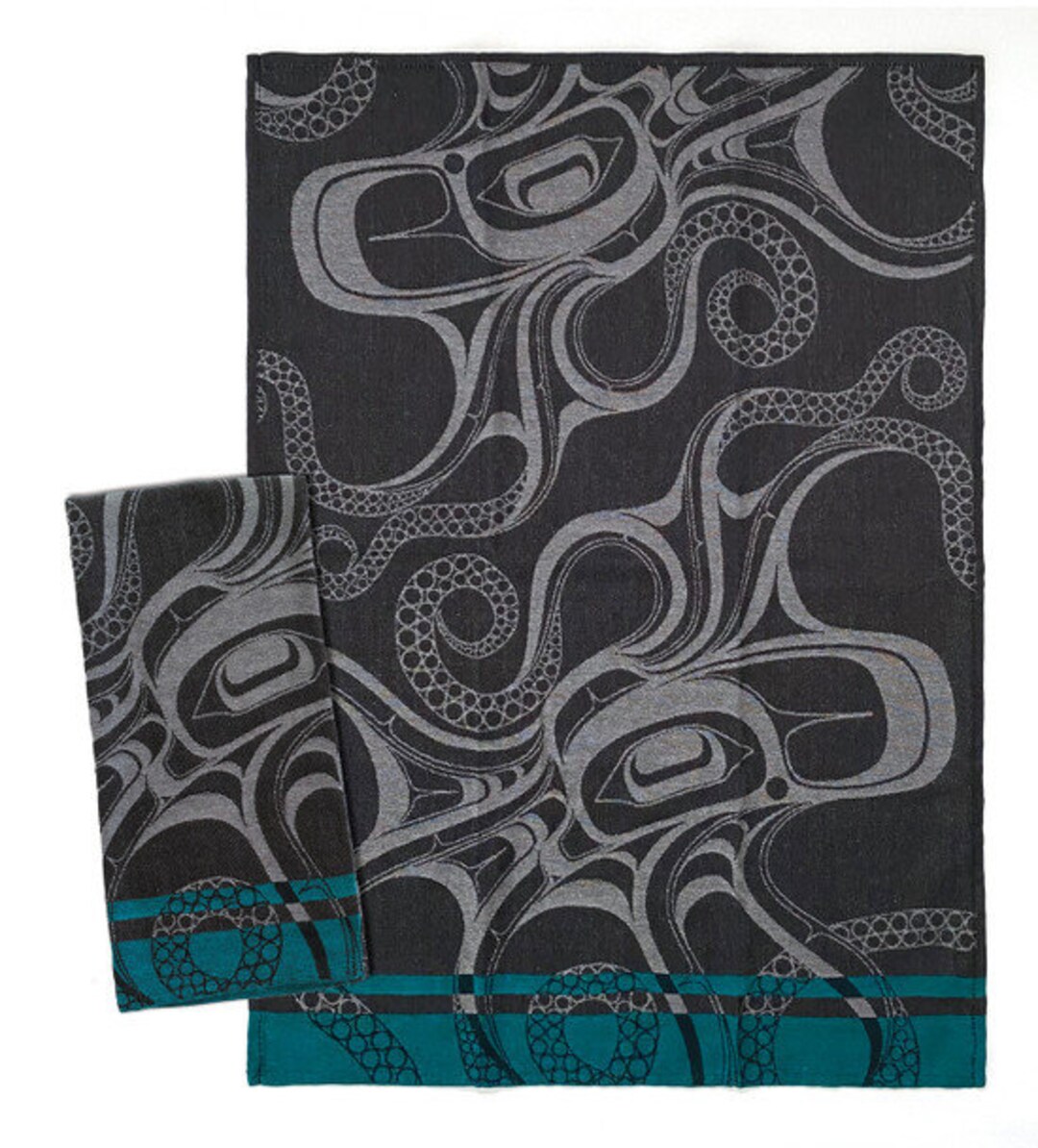 Haida First Nation 'octopus' Cotton Tea Towel Pacific North West Coast ...