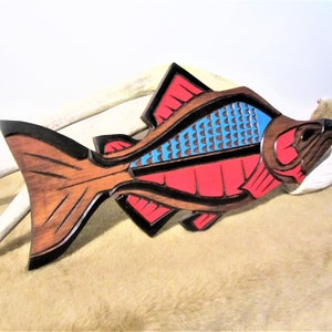 Coast Salish First Nation 'humpback Spawning Sockeye Salmon' Carving ...