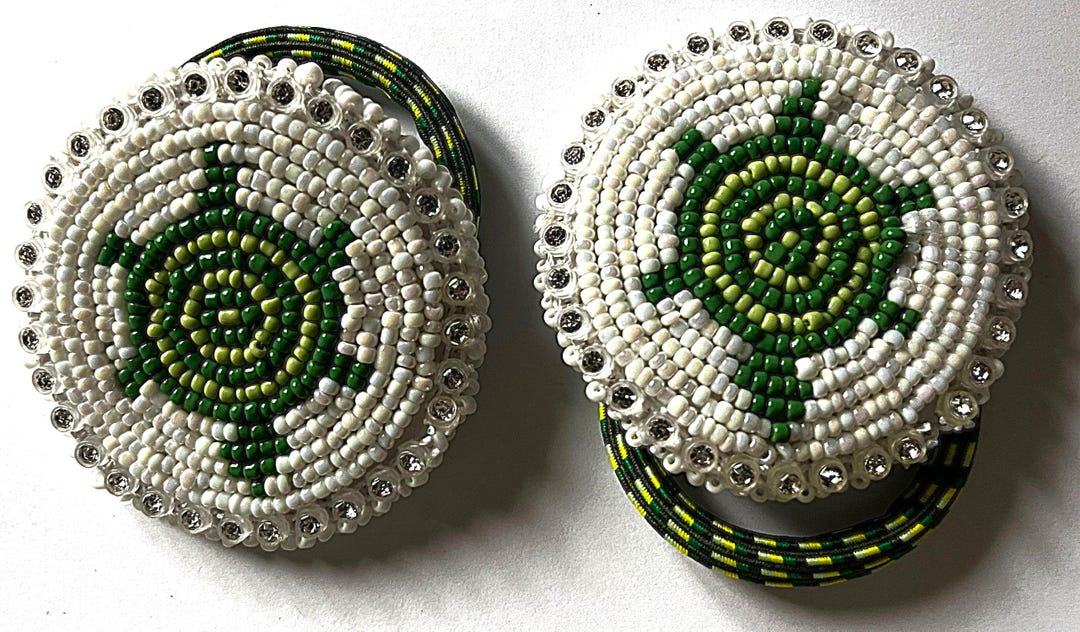 Cree First Nations Hand Beaded 'green Turtle' Hair Tie Great Plains ...