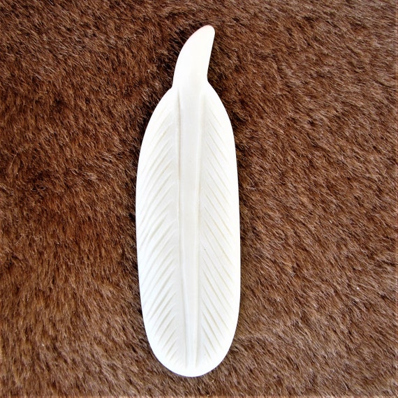 First Nation Buffalo Bone Carved Feather Tribal Native - Etsy