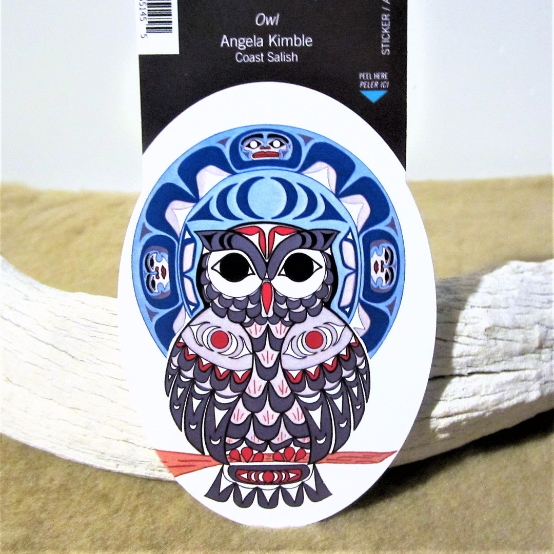 Coast Salish First Nation 'owl' Vinyl Sticker Decal Pacific North West ...