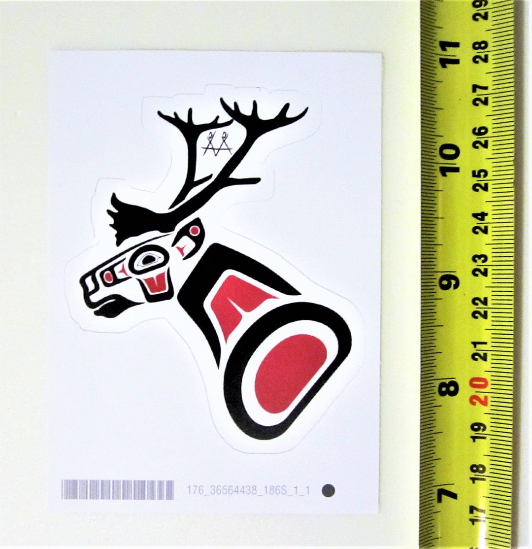 First Nations 'caribou' Sticker Decal Pacific North West Coast Native ...