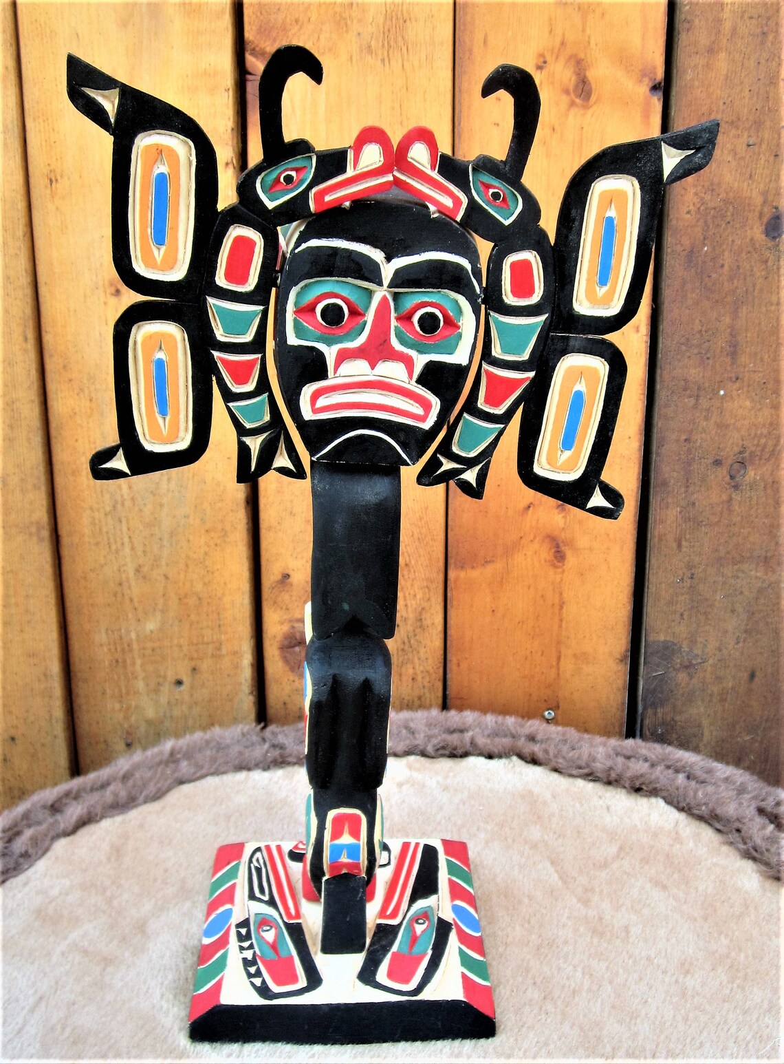 Kwakiutl First Nation ''butterfly'' Rattle Totem Carving Pacific North ...