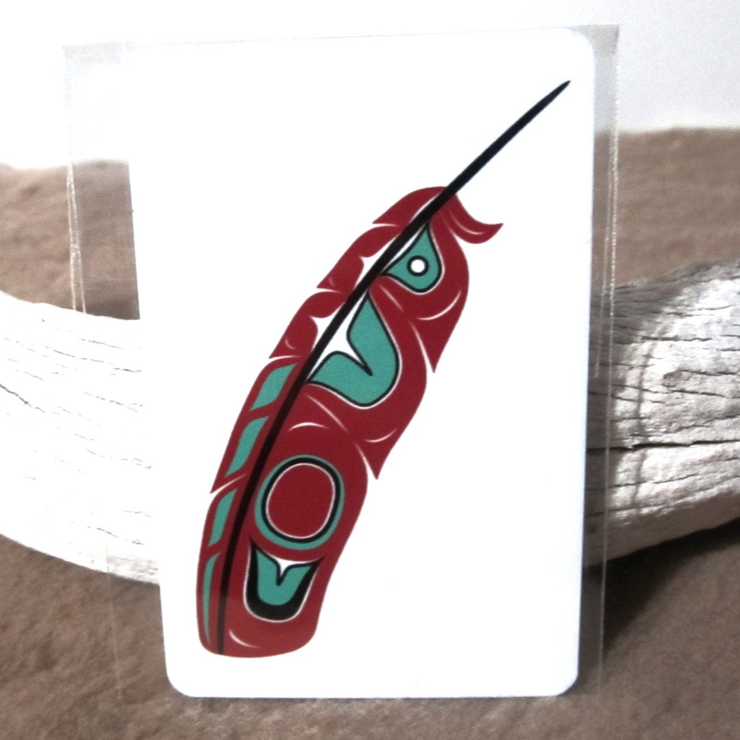 Tlingit Yukon First Nations 'red Feather' Metal Stick on Fridge Magnet ...