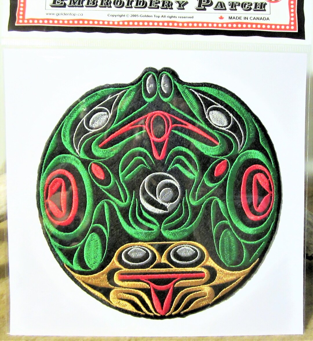Coast Salish First Nation 'frog' Large Embroidered Patch Pacific North ...