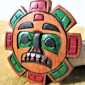 Kwakiutl First Nation 'sun' Cedar Wood Carving Pacific North West Coast ...