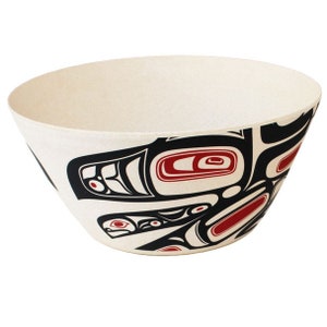 Tsimshian First Nation 'running Raven' Bamboo Serving Bowl 10" Inch ...