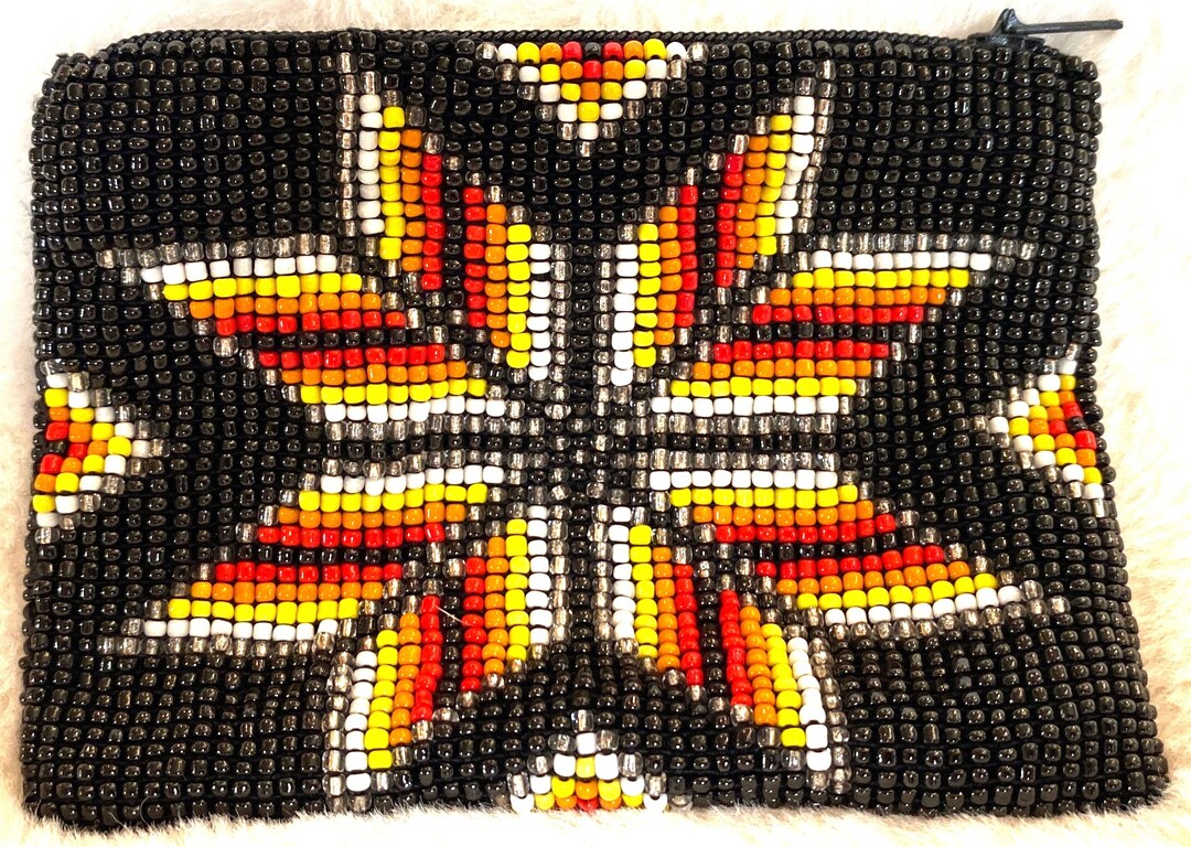 Anishinaabe First Nation Beaded 'star' Coin Change Purse Eastern ...