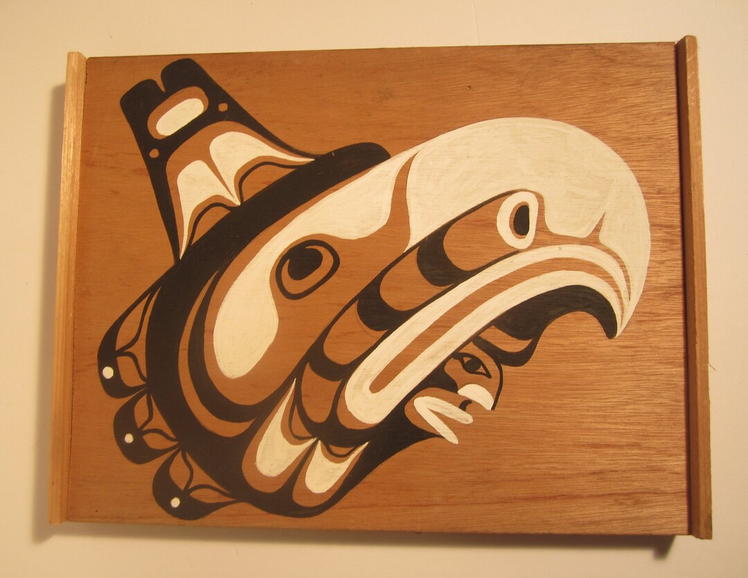 Kwakiutl First Nation 'eagle' Folk Art Painting Veneer - Etsy