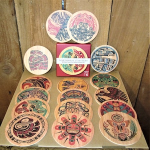 Pacific North West Coast First Nations Coaster Set of 16 Indigenous ...