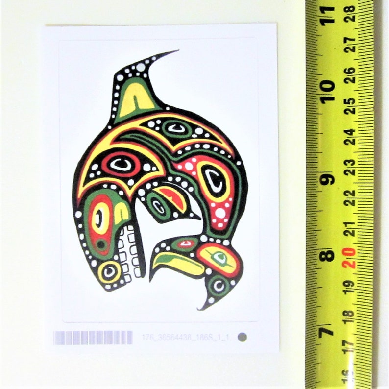 First Nations 'rasta Whale' Sticker Decal West Coast - Etsy