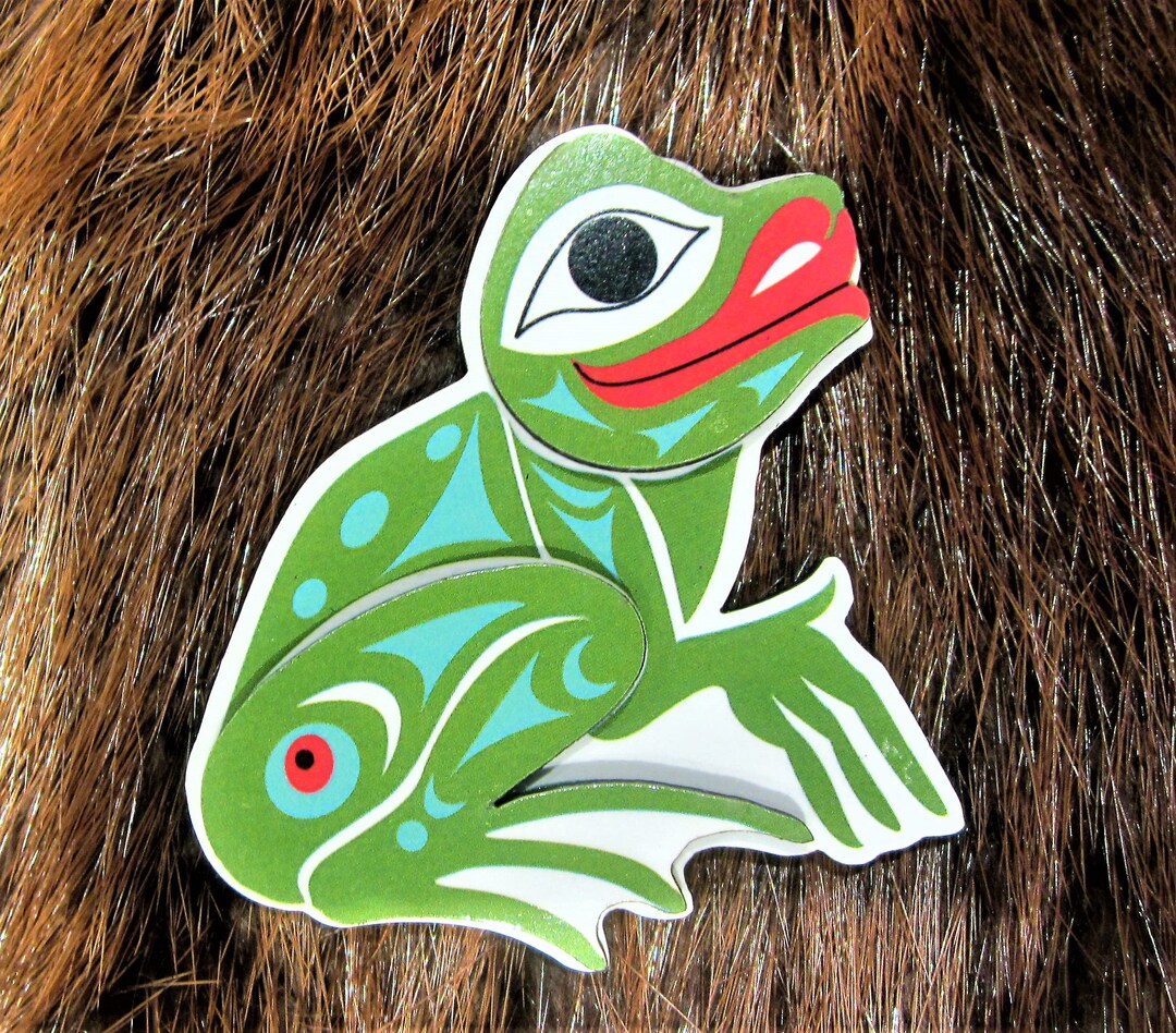 Coast Salish First Nation 'frog' 3D Stick on Fridge Magnet Pacific ...