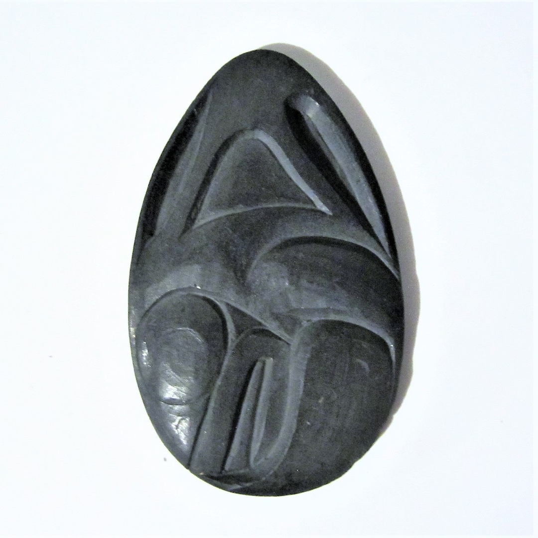 Haida First Nation Argillite 'orca' Pocket Charm Carving Pacific North ...