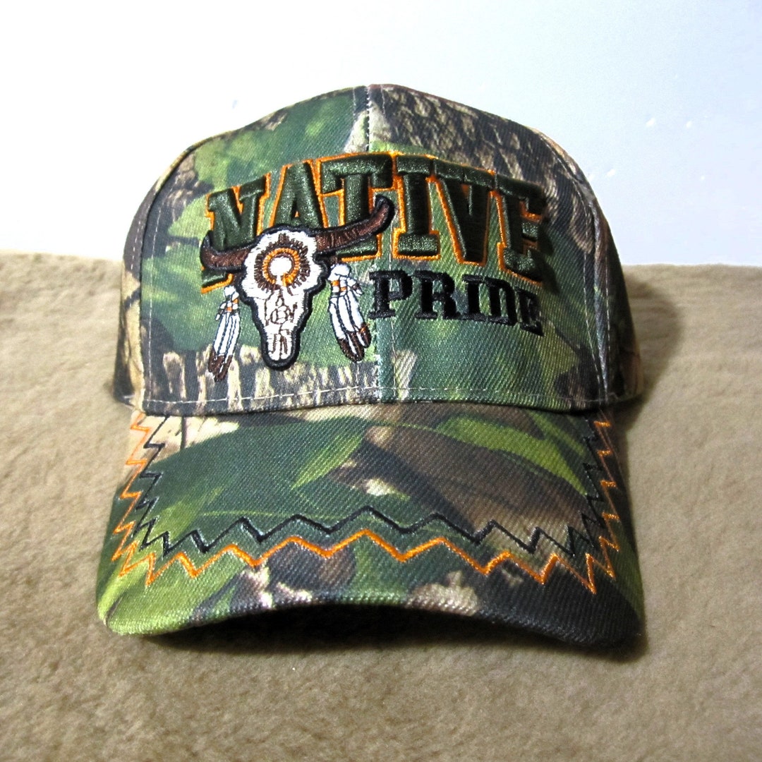 First Nations 'buffalo Skull' Back Strap Ball Cap Hat Great Plains ...