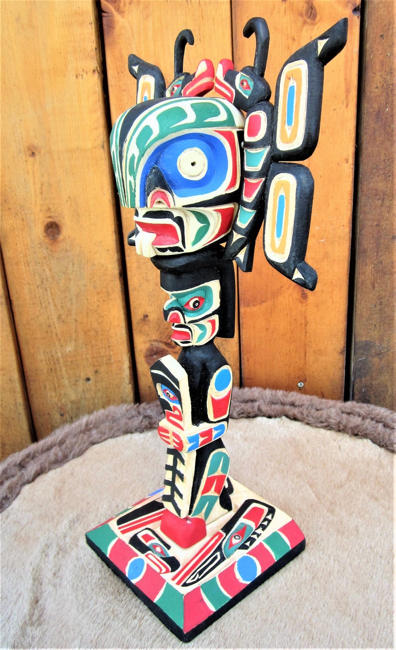 Kwakiutl First Nation ''butterfly'' Rattle Totem Carving Pacific North ...