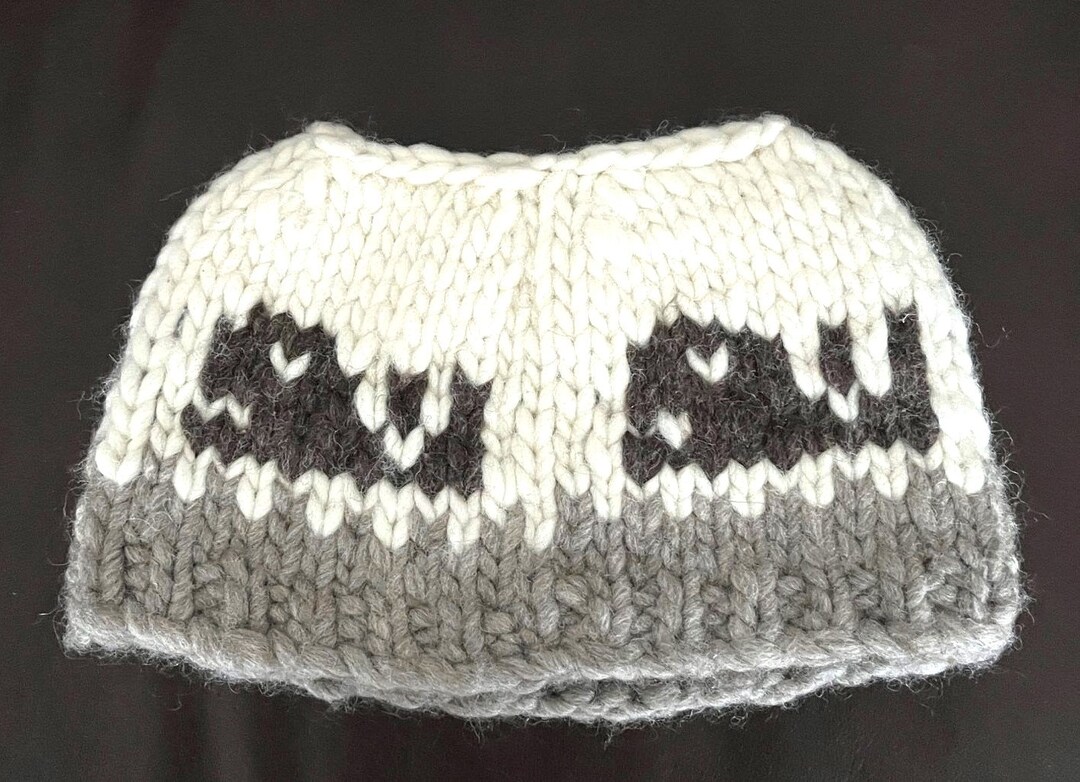 Coast Salish Cowichan First Nation 'whale' Knit Adult Ponytail Touque ...
