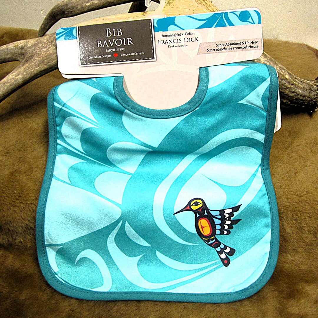 Kwakiutl First Nation 'hummingbird' Microfiber Baby Bib Pacific North ...
