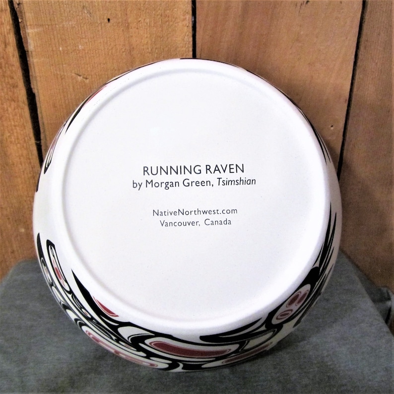 Tsimshian First Nation 'running Raven' Bamboo Serving Bowl 10" Inch ...