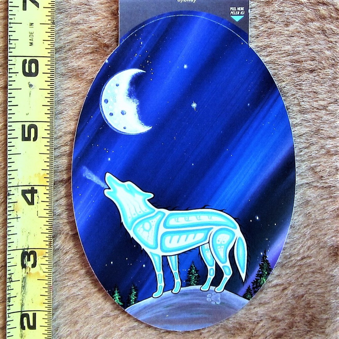 Ojibway First Nation ''white Wolf'' Vinyl Sticker Decal Native ...