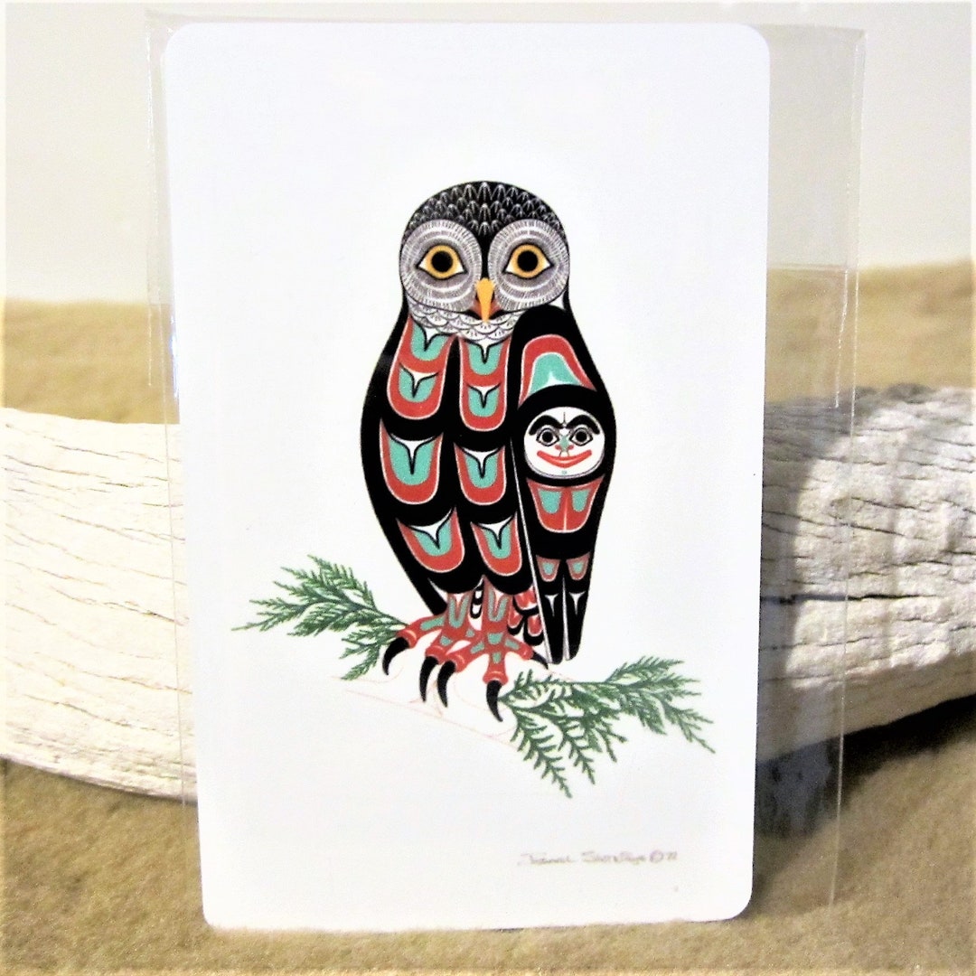 Tlingit Yukon First Nations ''owl'' Metal Stick on Fridge Magnet ...