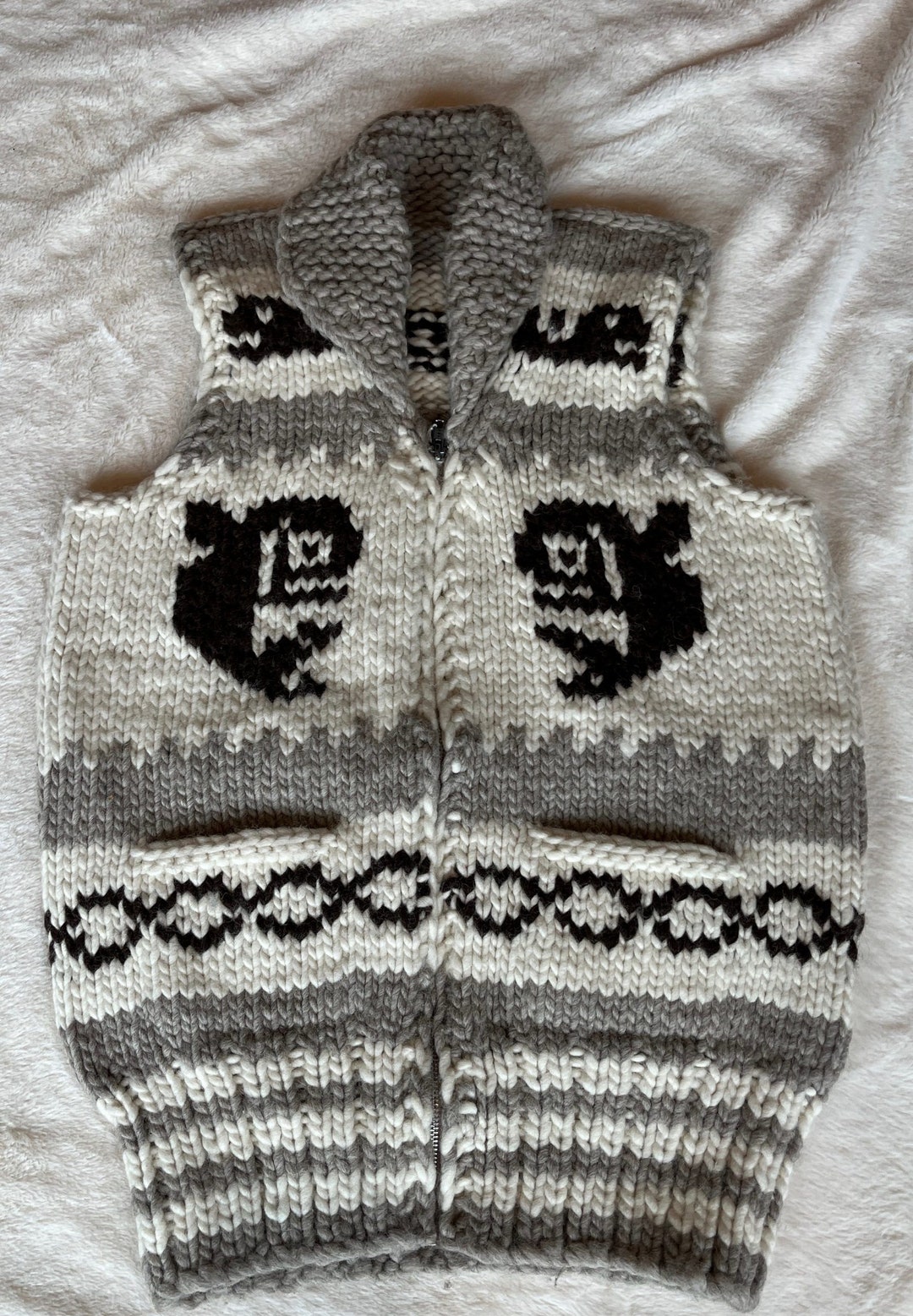 Coast Salish Cowichan First Nation 'whale' Knit Adult Winter Sweater ...