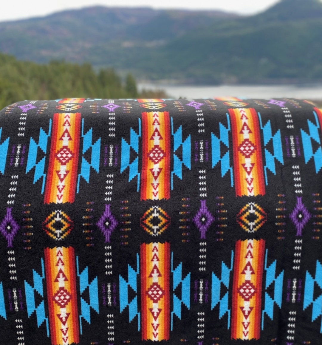 First Nations Pattern Cozy Fleece Blanket Great Plains Arctic South ...