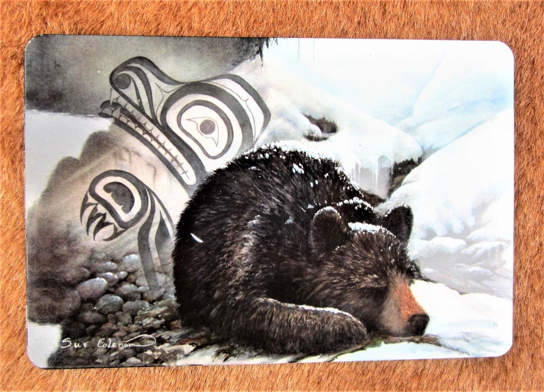 First Nations 'bear California Dreaming' Large Stick on Fridge Magnet ...