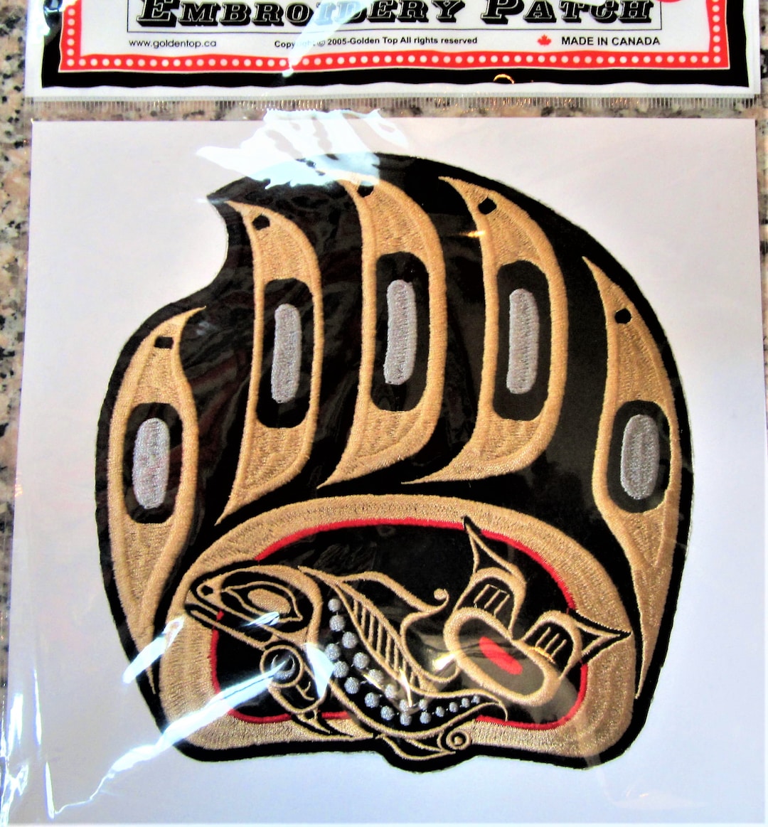 Large First Nations 'bear Paw' Embroidered Patch Pacific North West ...