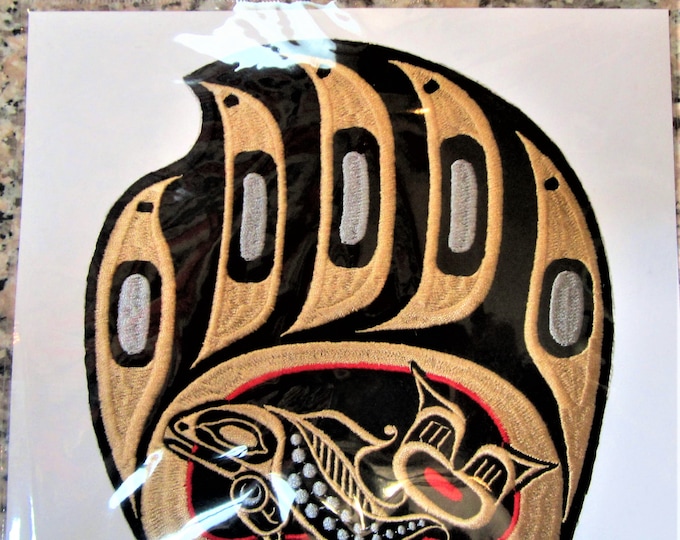 Large First Nations 'bear Paw' Embroidered Patch Pacific North West ...