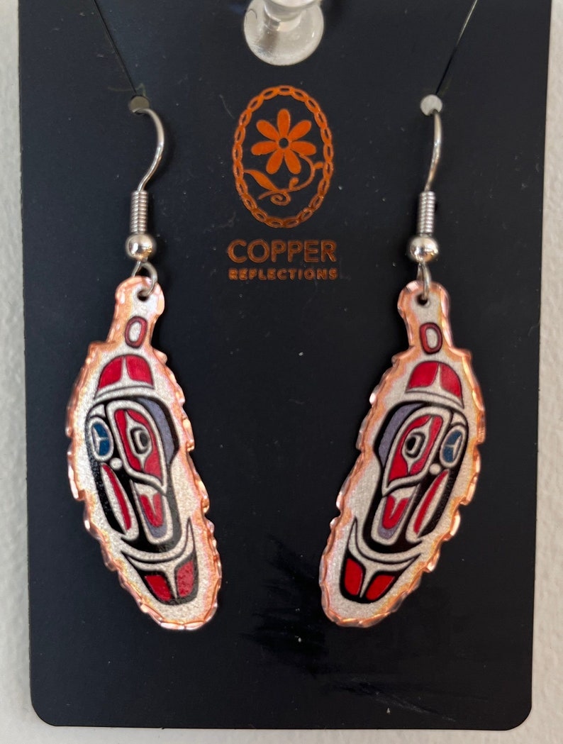 First Nations Copper Silver Plate Earrings Pacific North West Coast ...