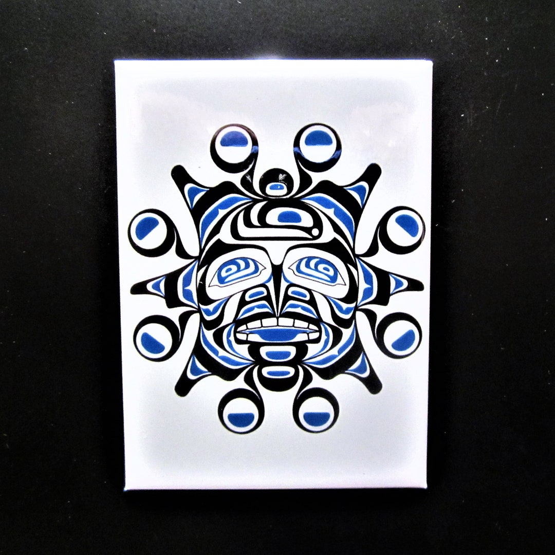 Gitxsan First Nations 'full Moon' Stick on Fridge Magnet Pacific North ...
