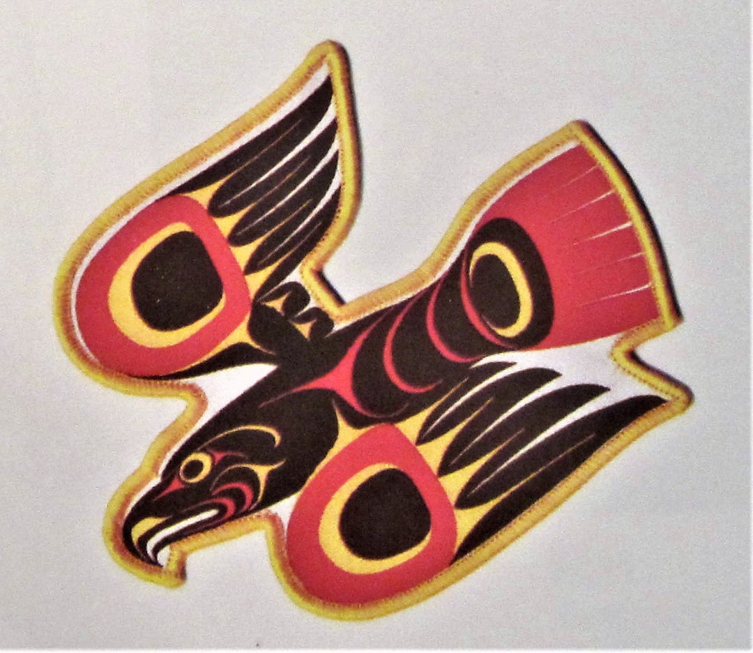 Coast Salish First Nation 'diving Eagle' Iron on Embroidered Patch 5 ...