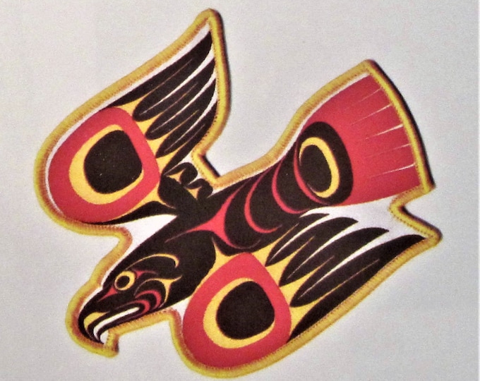 Coast Salish First Nation 'diving Eagle' Iron on Embroidered Patch 5 ...
