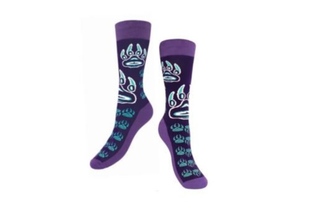 Tsimshian First Nation 'wolf Spirit' Midcalf Socks Size M/L Pacific ...