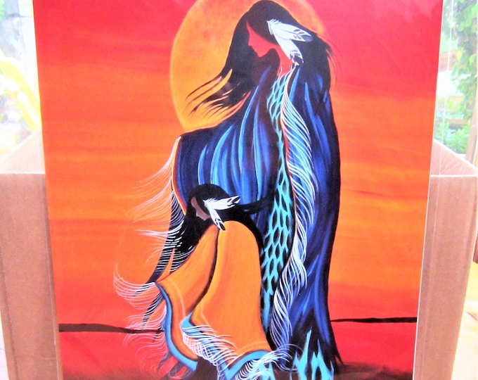 Cree First Nation 'mother and Daughter' Contemporary Sub Arctic Native ...