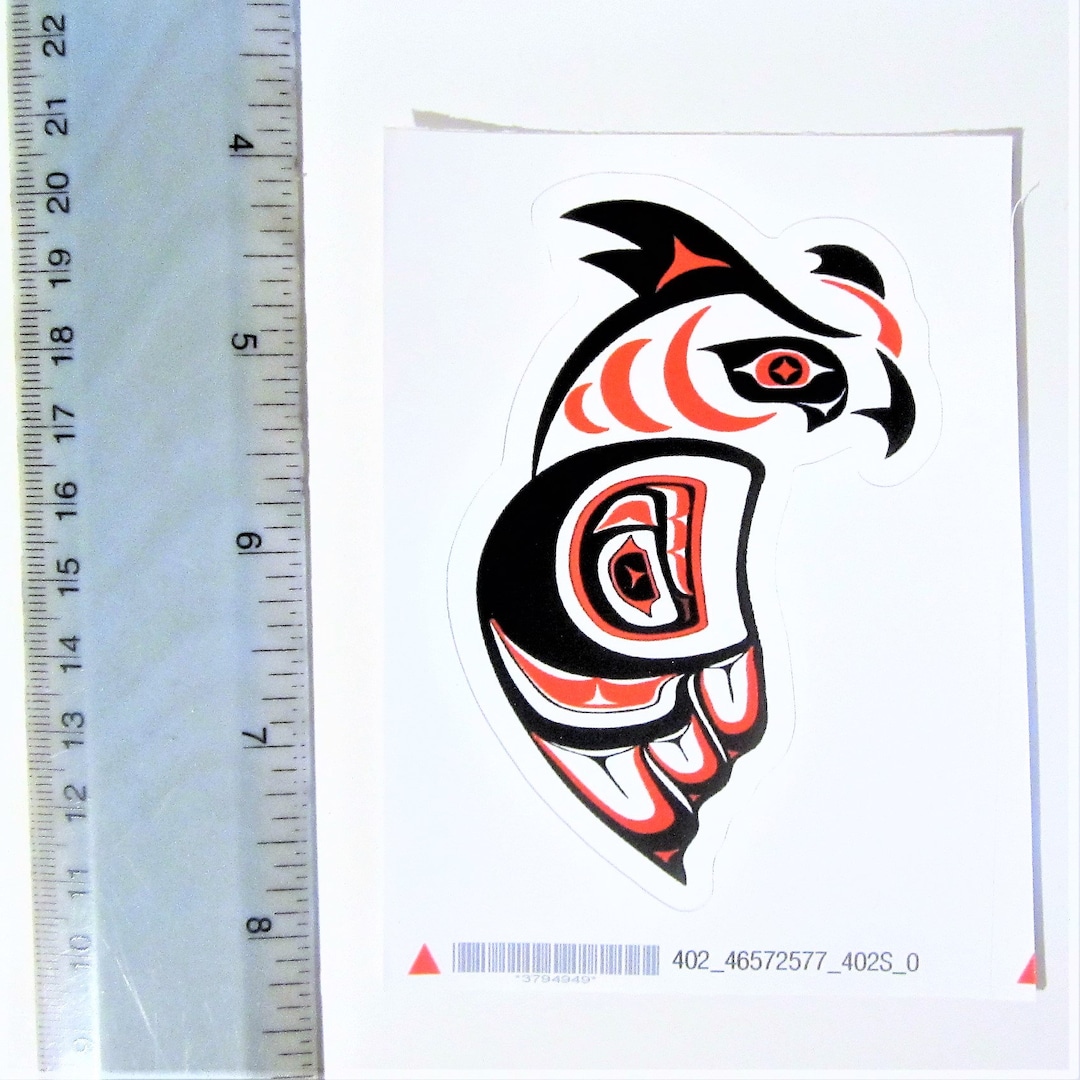 First Nations ''wise Owl'' Sticker Decal Pacific North West Native ...