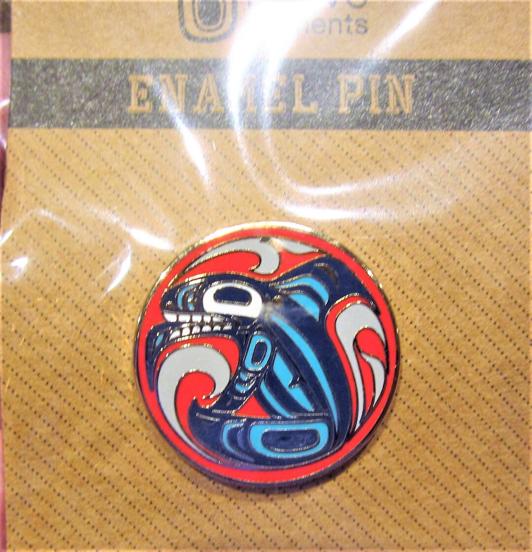 Gitxsan First Nation 'killer Whale Orca' Enamel Pin Brooch Pacific ...