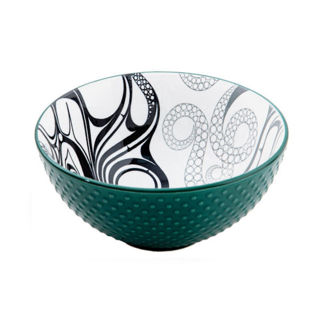 Haida First Nation 'octopus' 6'' Inch Porcelain Art Sauce Bowl Pacific ...